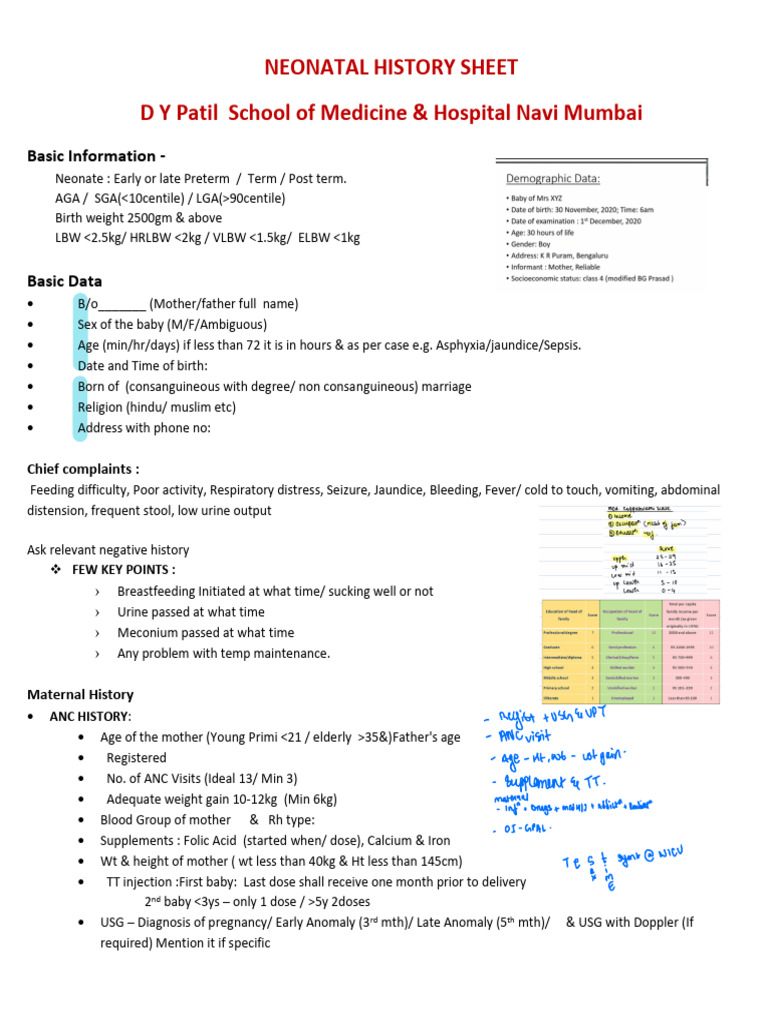neonate history | PDF | Pregnancy | Preterm Birth