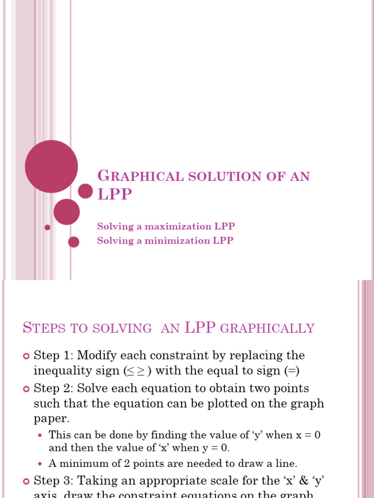 Lecture 2 Solving A Lpp Graphically Pdf Mathematical Optimization