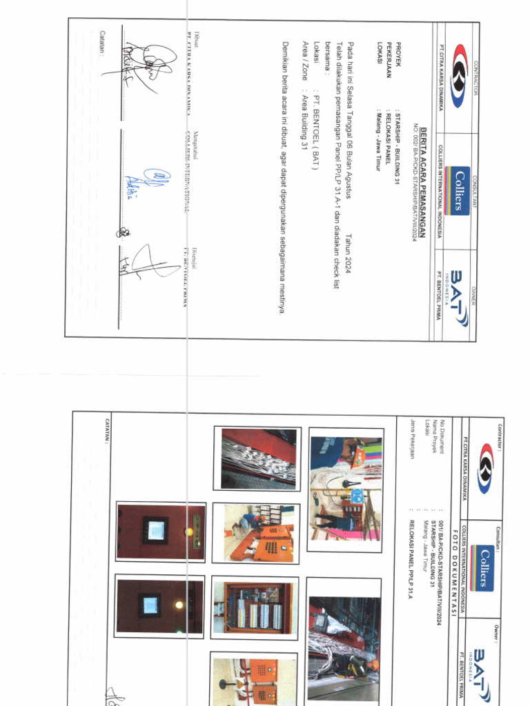 BA-P-002 Relokasi Panel | PDF
