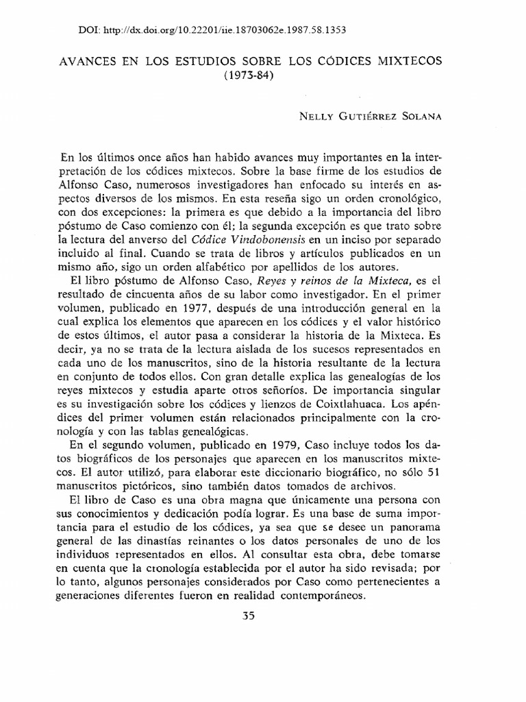 Avances en Códices Mixtecos (1973-84) | PDF | Historia | Clásicos