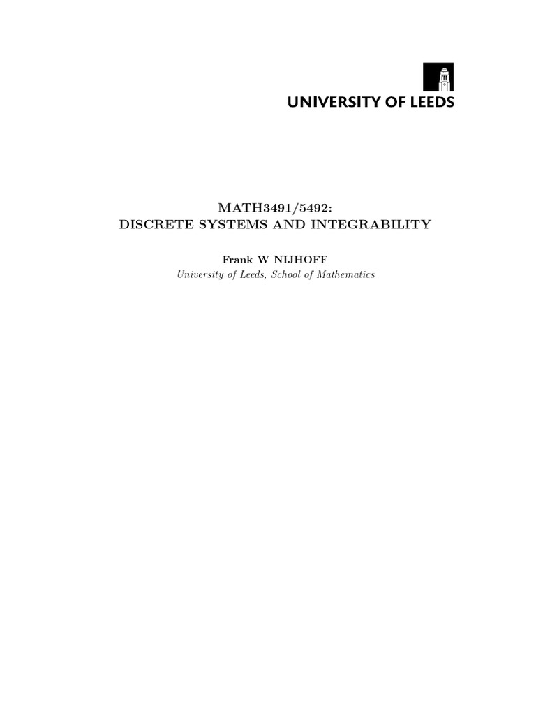 Discrete Systems and Integrability | PDF | Equations | Discrete Mathematics