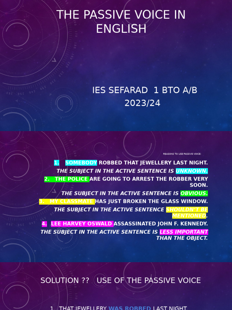 Passive Voice Complete 1 Bto | PDF | Subject (Grammar) | Verb