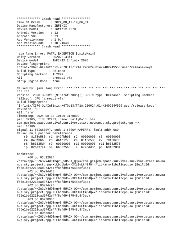 Mod Menu Crash 2024 08 13-19 06 31 | PDF | Android (Operating System) | Operating System Families