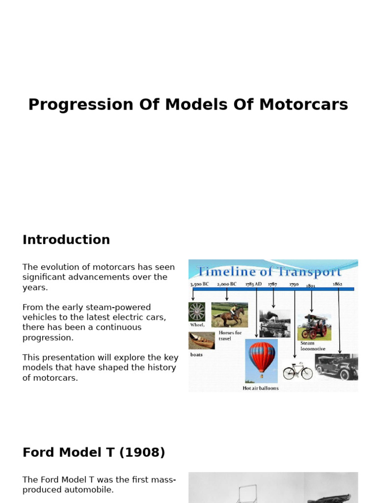 Evolution of Motorcar Models | PDF | Car | Hybrid Electric Vehicle