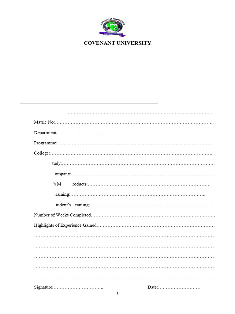 2023 Siwes Form C | PDF