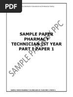 ALL PAST PAPERS Pharmacy Technician Final | PDF