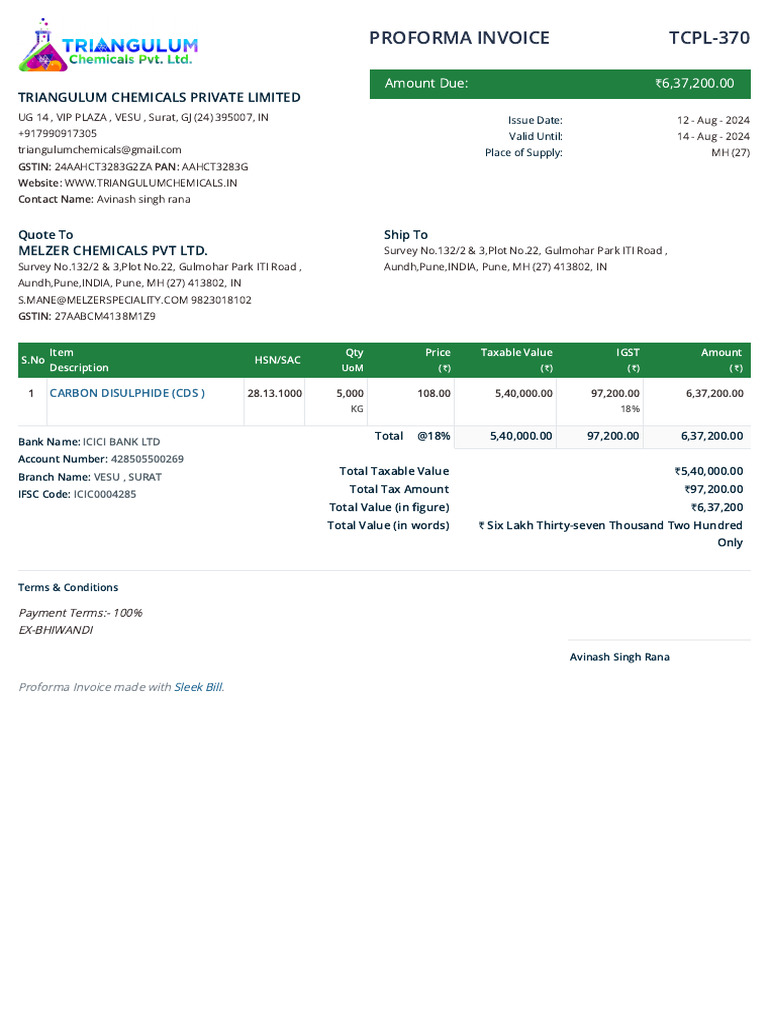 Preview Proforma TCPL-370 - Sleek Bill | PDF | Public Finance | Economies