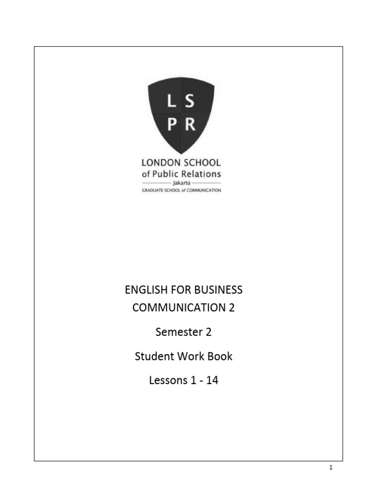 Student Workbook Weeks 1-14 | PDF | Communication | Information