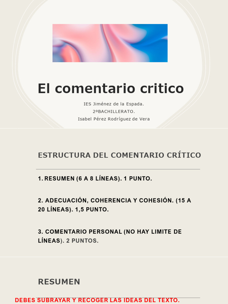 Guía para un Comentario Crítico Efectivo | PDF