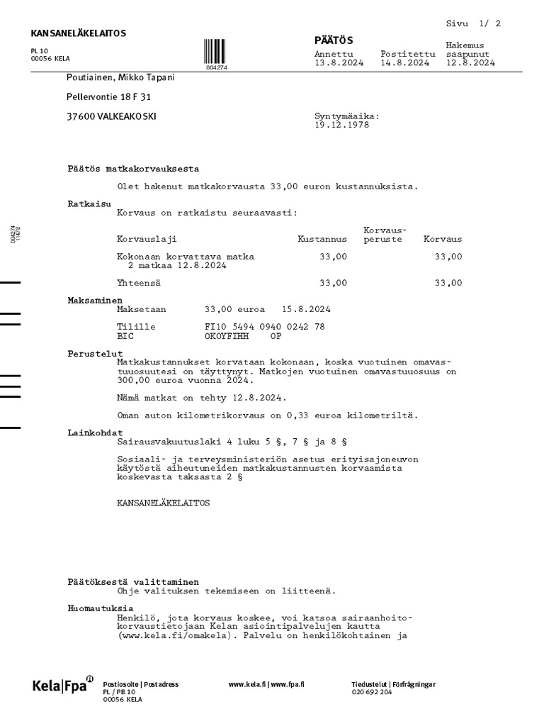 Kela Asiakirja | PDF