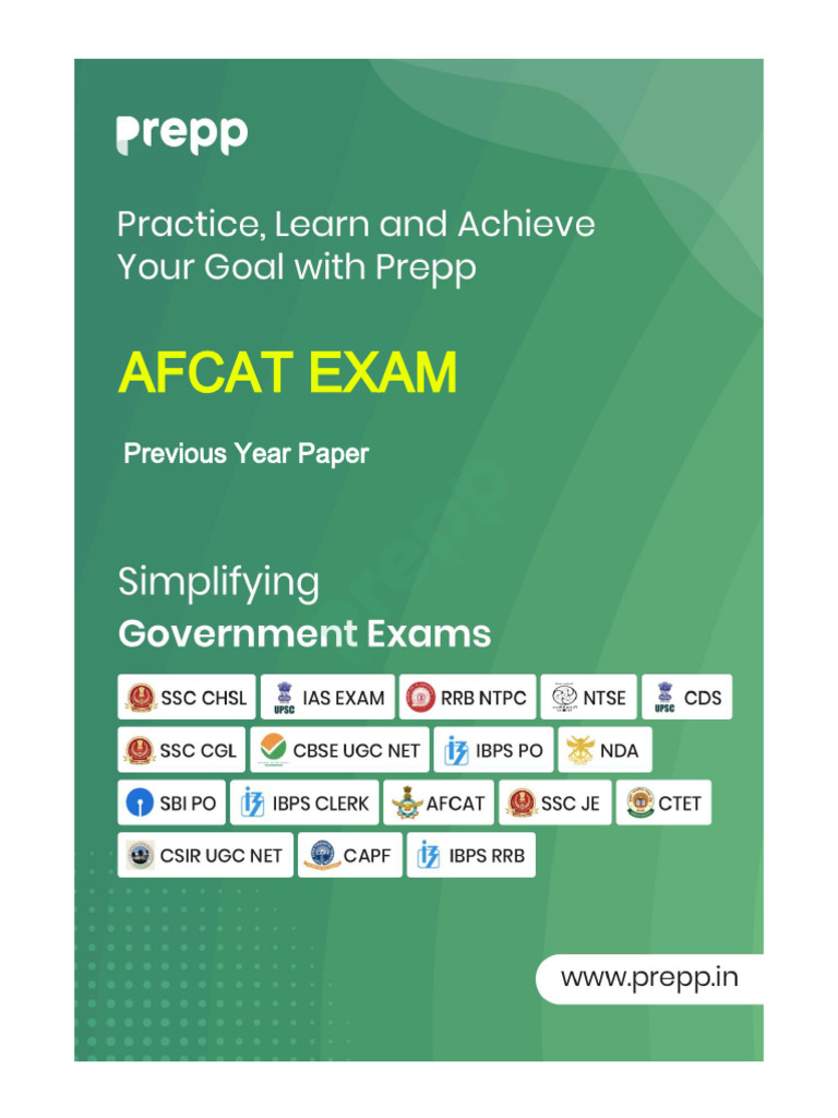 AFCAT Exam Prep: Key Questions | PDF