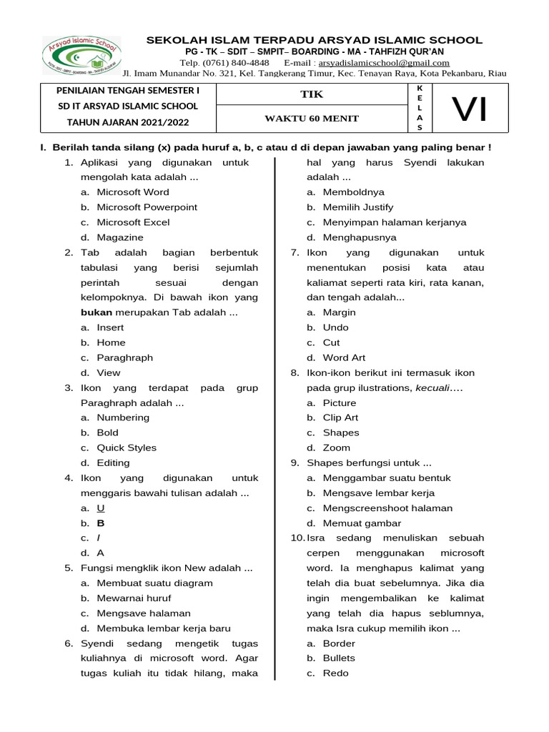 PTS 2021-2022 Tik | PDF