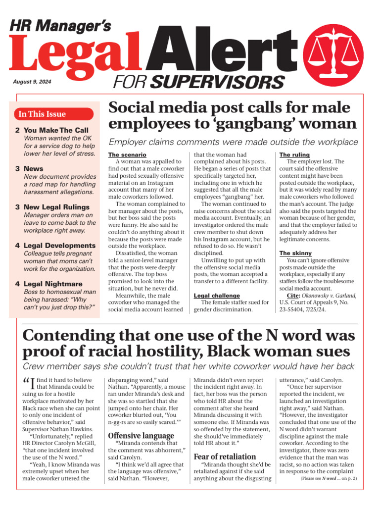 La August 2024 | PDF | Sexual Harassment | Equal Employment Opportunity Commission