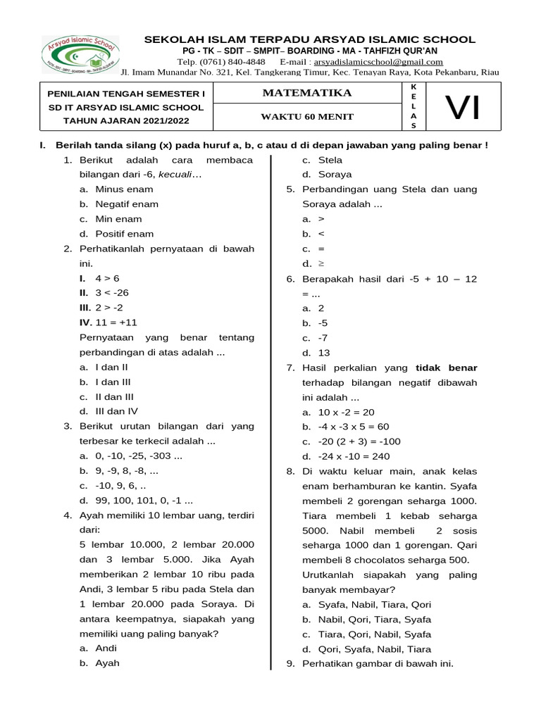 PTS 2021-2022 Matematika | PDF