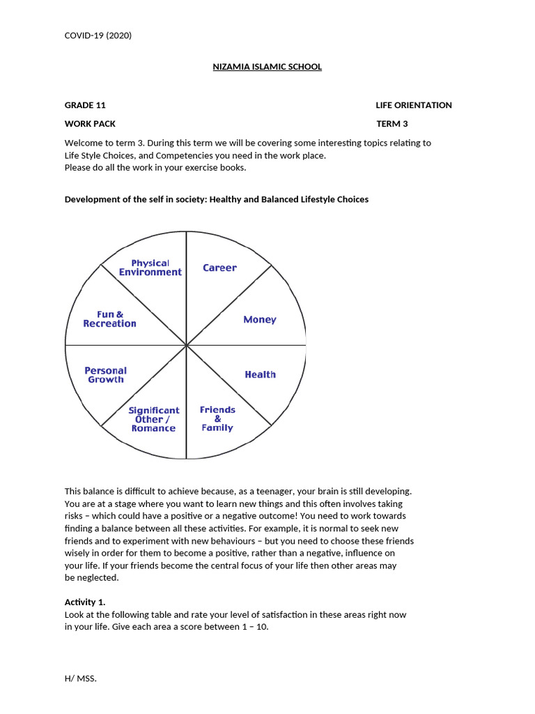 Grade 11 LO Work Pack Term 3 | PDF | Brain | Stimulant