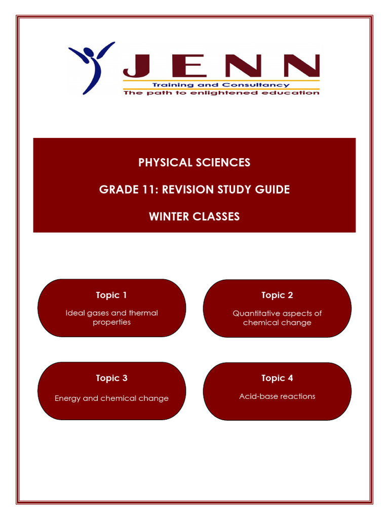 Grade 11 Revision P2 Pdf Gases Mole Unit
