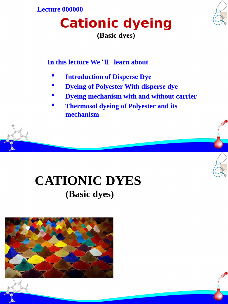 Cationic Dyes - Basic Dyes | PDF | Dye | Dyeing