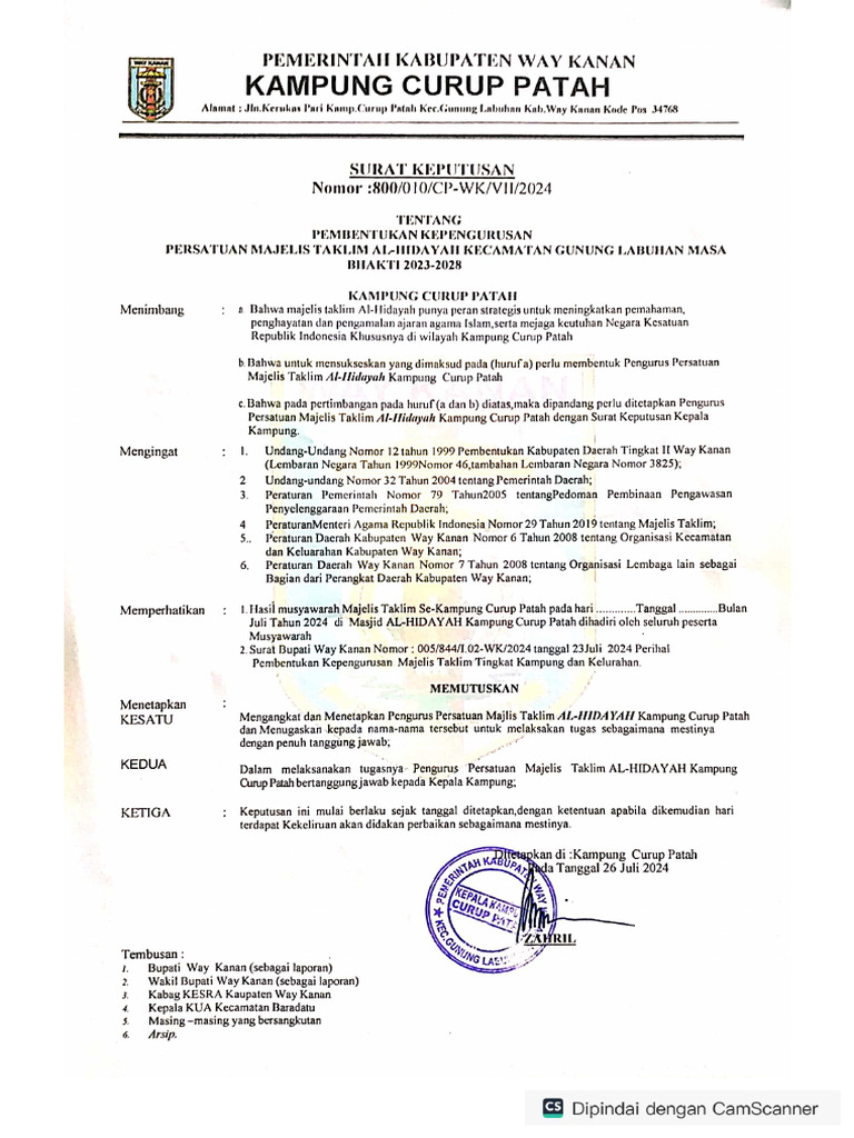 SK Majlis Taklim Curup Patah | PDF