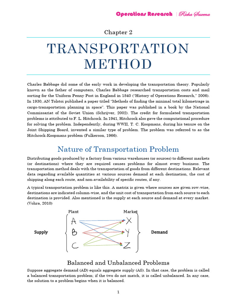 Chapter 2 Transportation Problem 2024 | PDF | Applied Mathematics | Algorithms