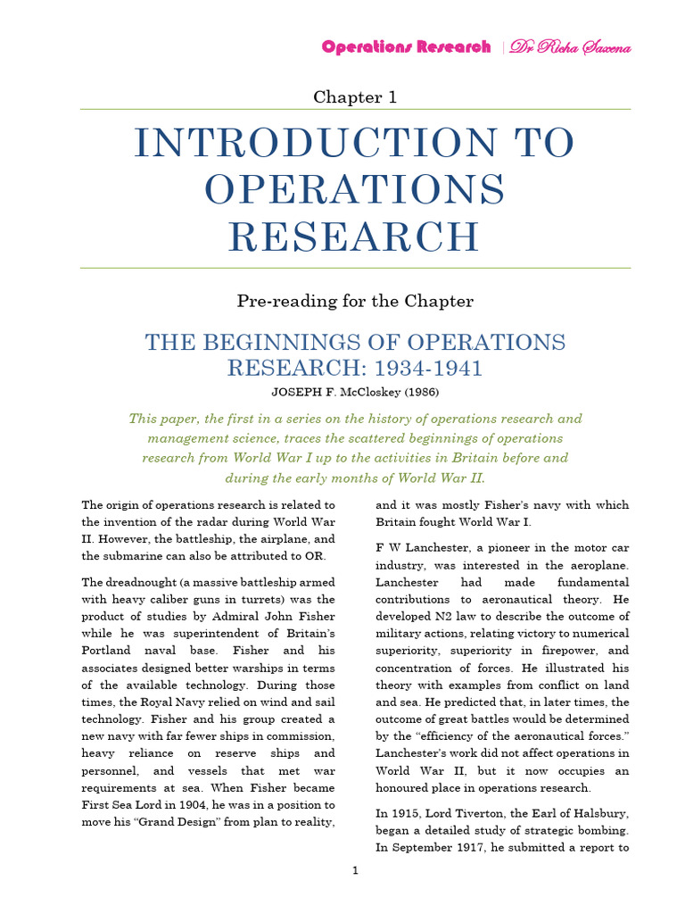 Chapter 1 Introduction 2024 | PDF | Operations Research | Mathematical Optimization