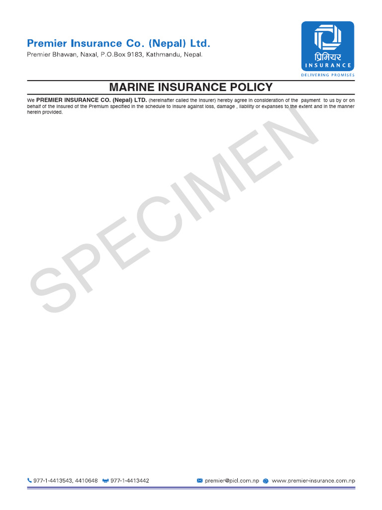 Marine Policy | PDF | Bill Of Lading | Nuclear Technology