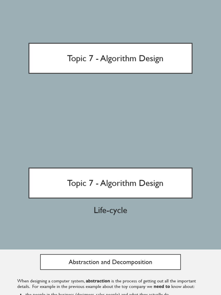 Topic 7 - Algorithm Design | PDF | Software Testing | Algorithms Topic 7 - Algorithm Design | PDF | Software Testing | Algorithms