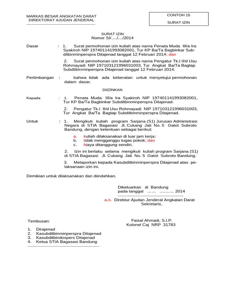 Contoh Nota Dinas & SI | PDF