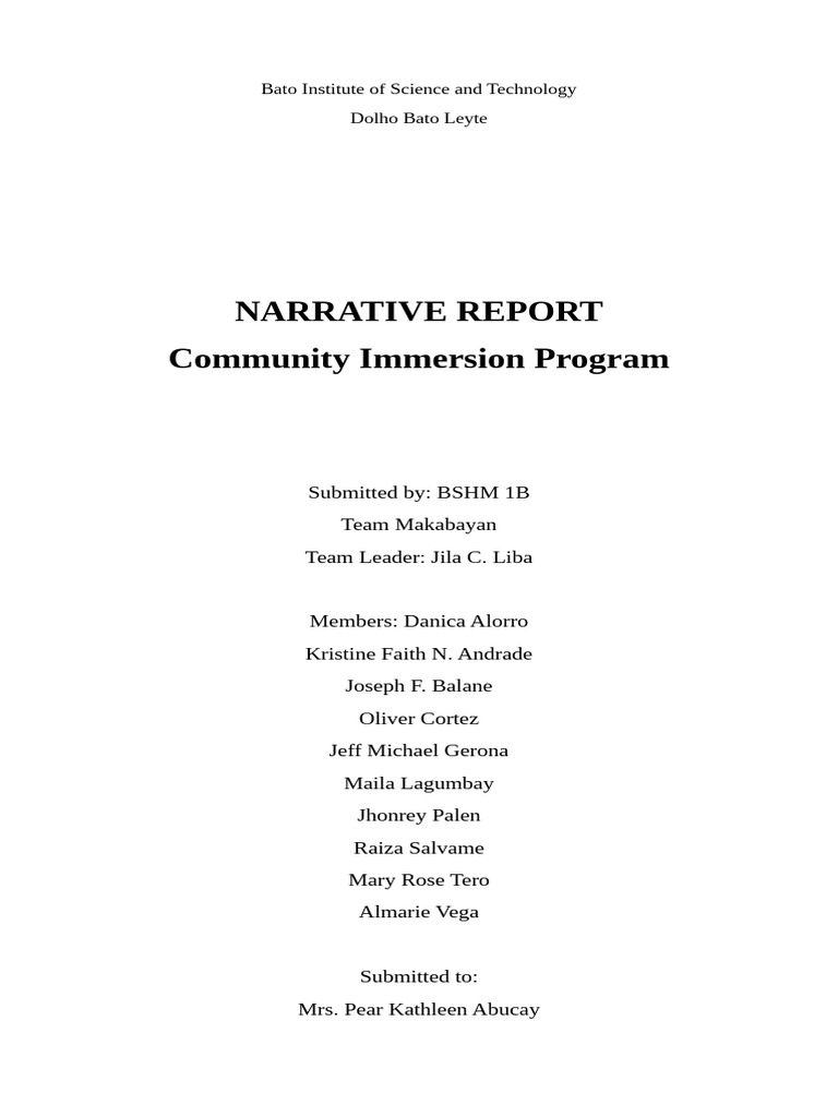 Nstp-Narrative- | PDF