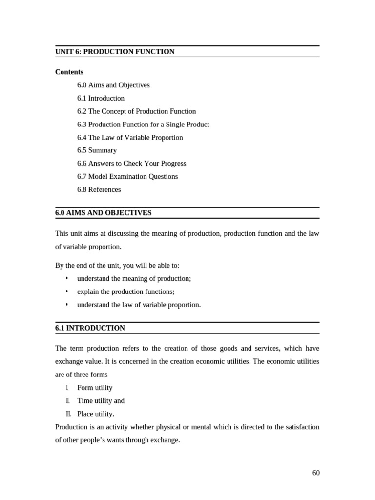 Unit 6 | PDF | Production Function | Factors Of Production
