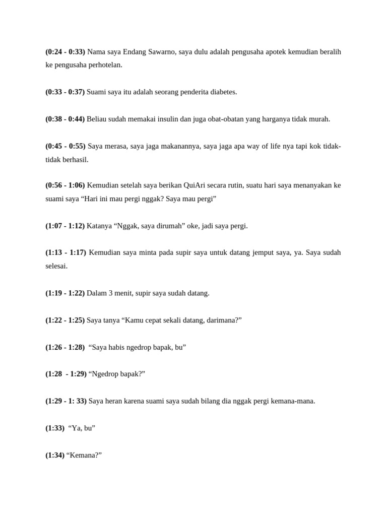 Script Endang Sawarno | PDF