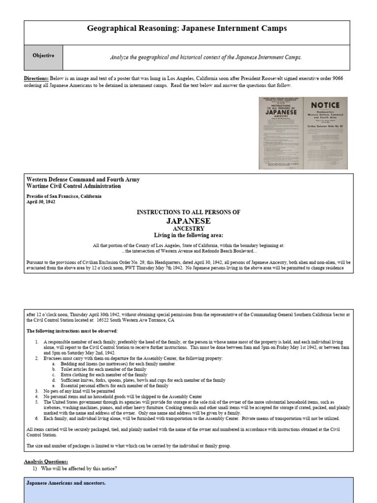 Japanese Internment Camps | PDF | Internment Of Japanese Americans ...