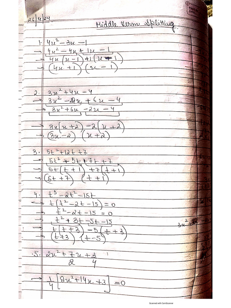 Middle Term Splitting..Simar | PDF