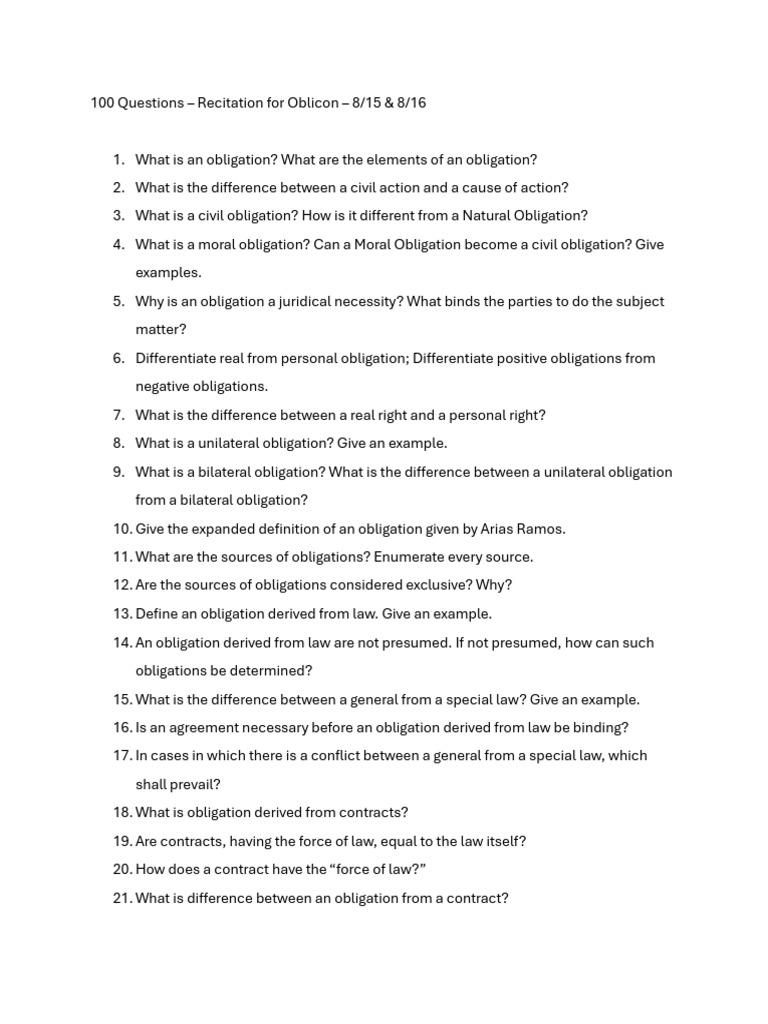 Oblicon | PDF | Legal Liability | Law Of Obligations