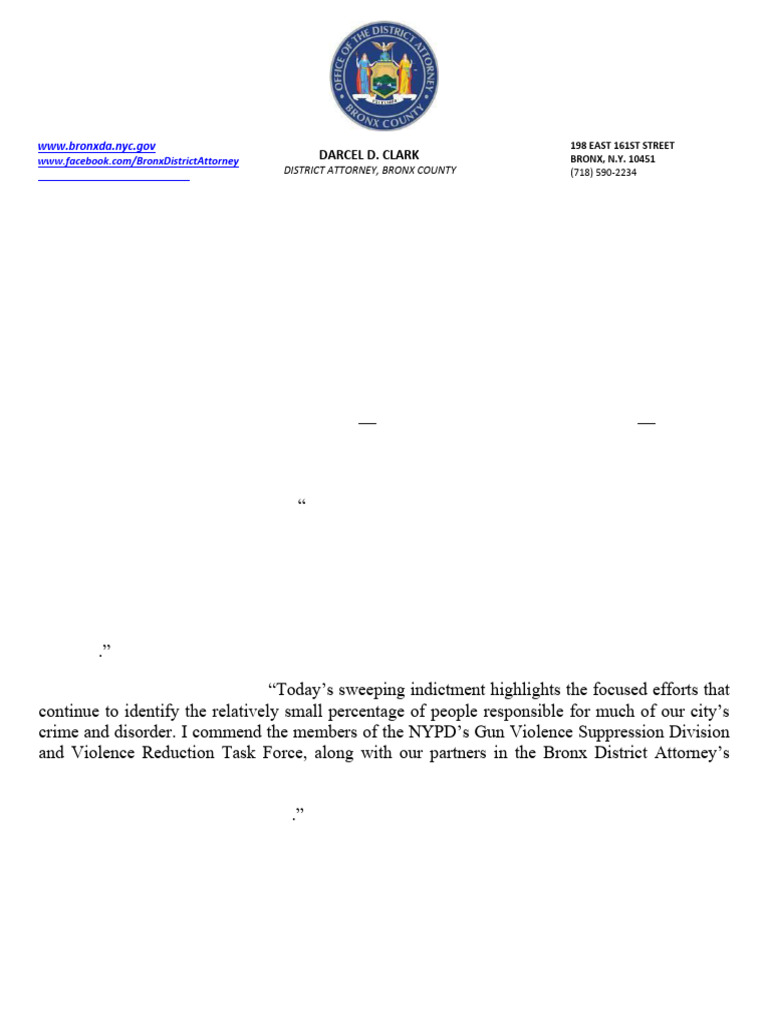 26-2022 G-Side-Drilly-Gang-Takedown-Bronx | PDF | Murder | Criminology