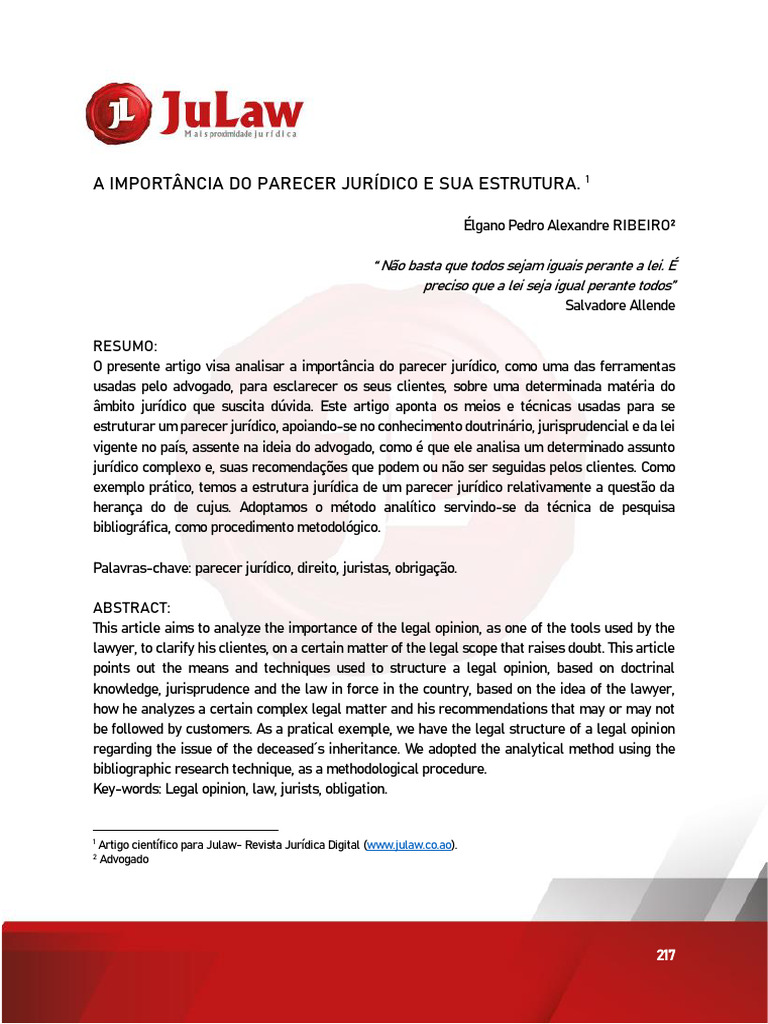 No 014 - 21 Elgano RIBEIRO A IMPORTANCIA DO PARECER JURIDICO E SUA ...