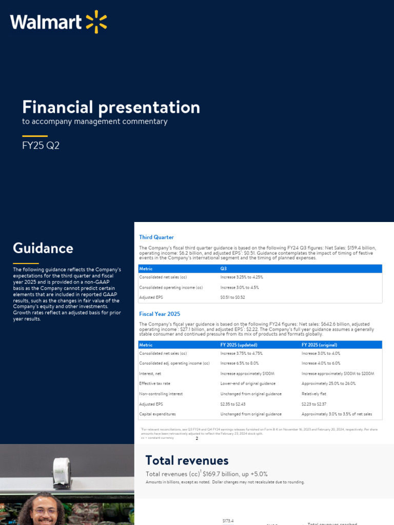 Earnings Presentation FY25 Q2 | PDF | Walmart | Return On Investment
