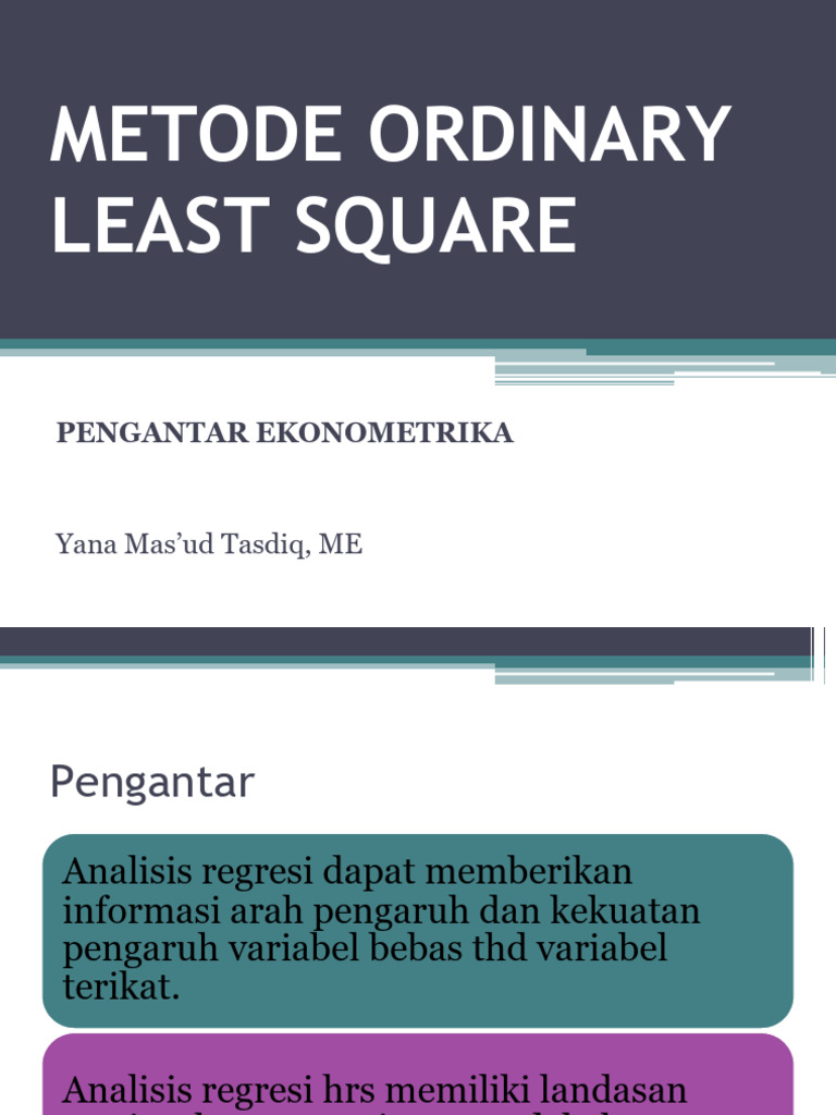 Materi 3 - Metode OLS | PDF