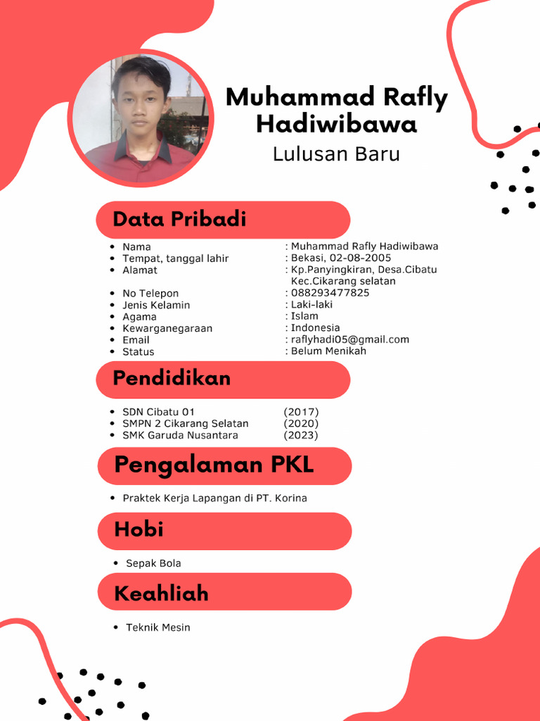 CV Muhammad Rafly hadiwibawa | PDF