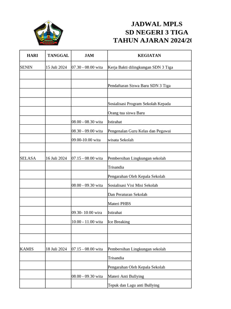 Jadwal Mpls 2024 | PDF