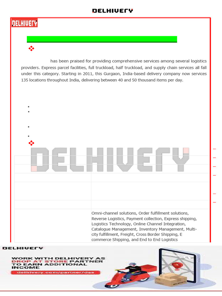 Delhivery Courier Franchise Overview | PDF | Franchising | Logistics
