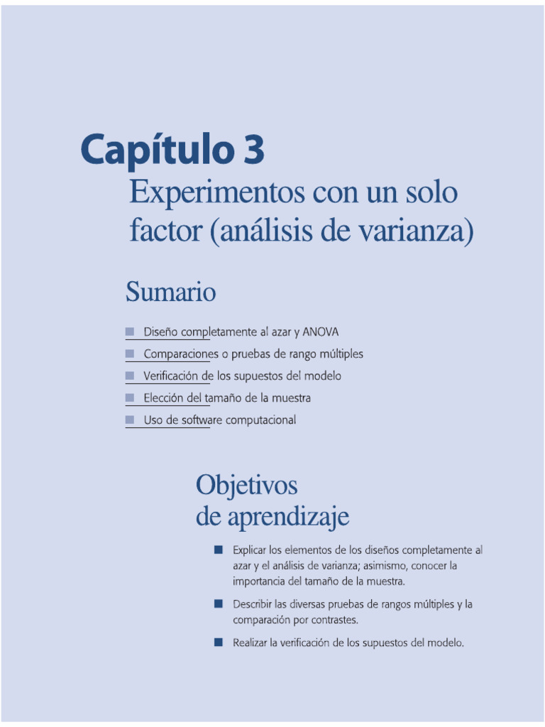 1 Unidad 1 - Analisis y Diseno Experimentos - CAPÍTULO 3 ANOVA de Un Factor - Humberto Gutierrez ...