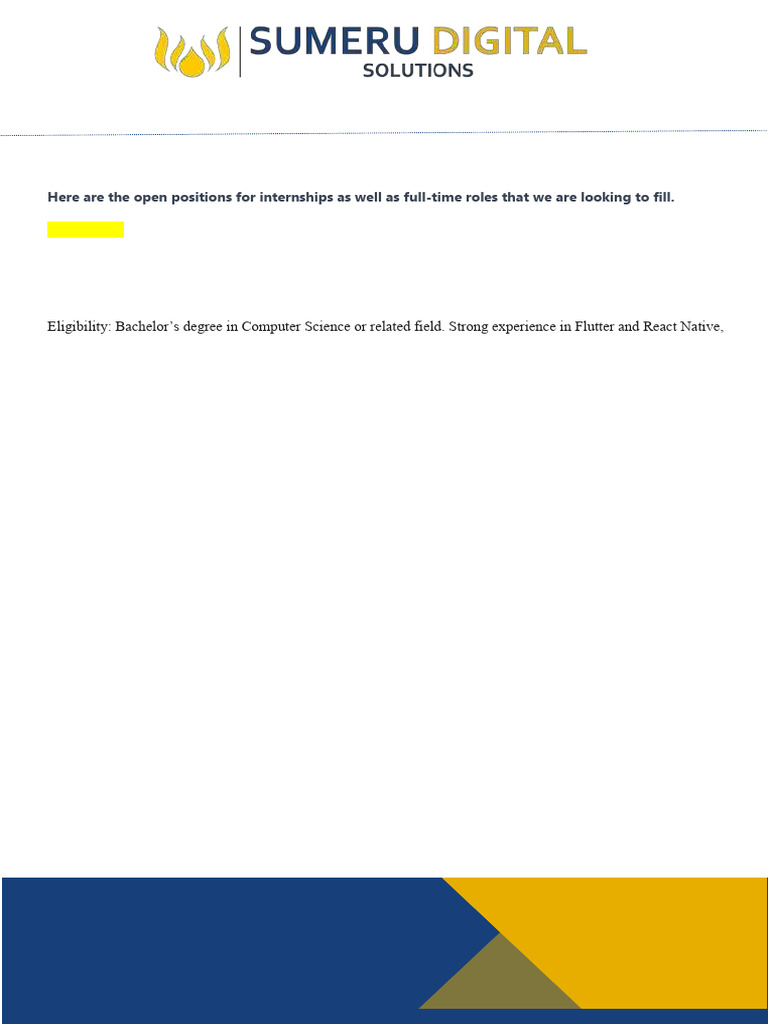 Open Position in Sumeru Digital | PDF | Search Engine Optimization ...