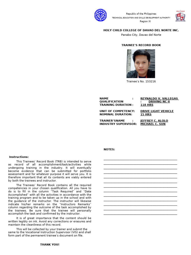 Trainee's Record Book (TRB) - Done | PDF
