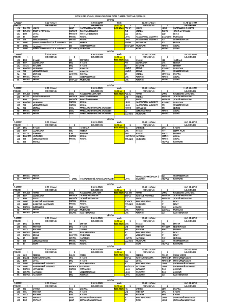 Extra Classes 2024-2025.............. | PDF | Science & Mathematics