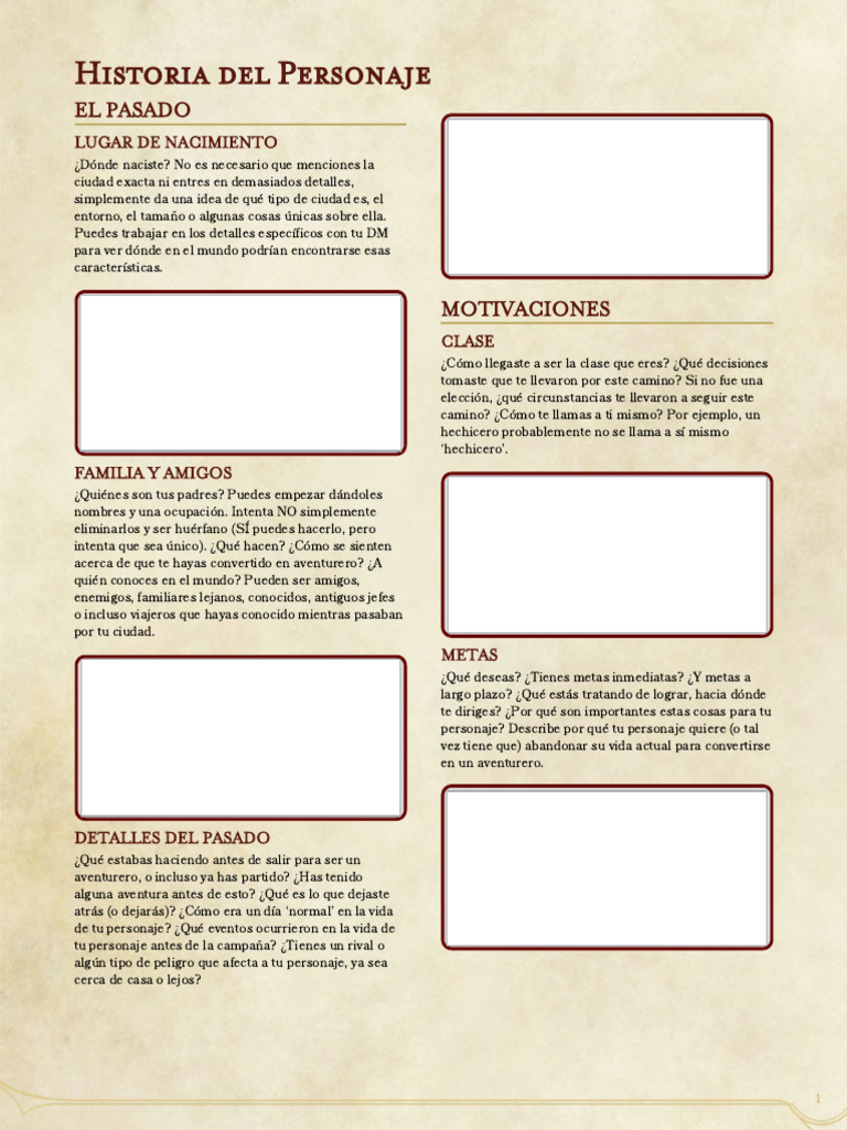 Character Backstory Editable | PDF