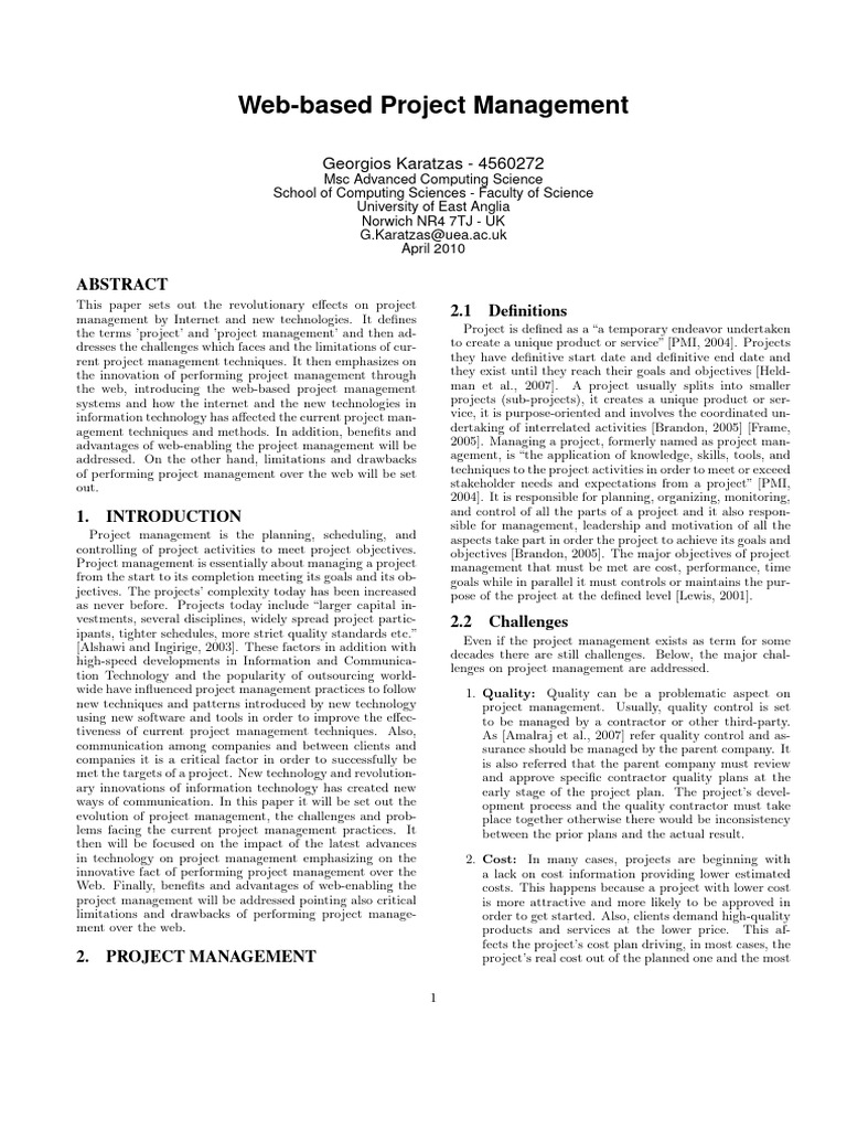 Web Based Project Management Pdf Project Management Web Application