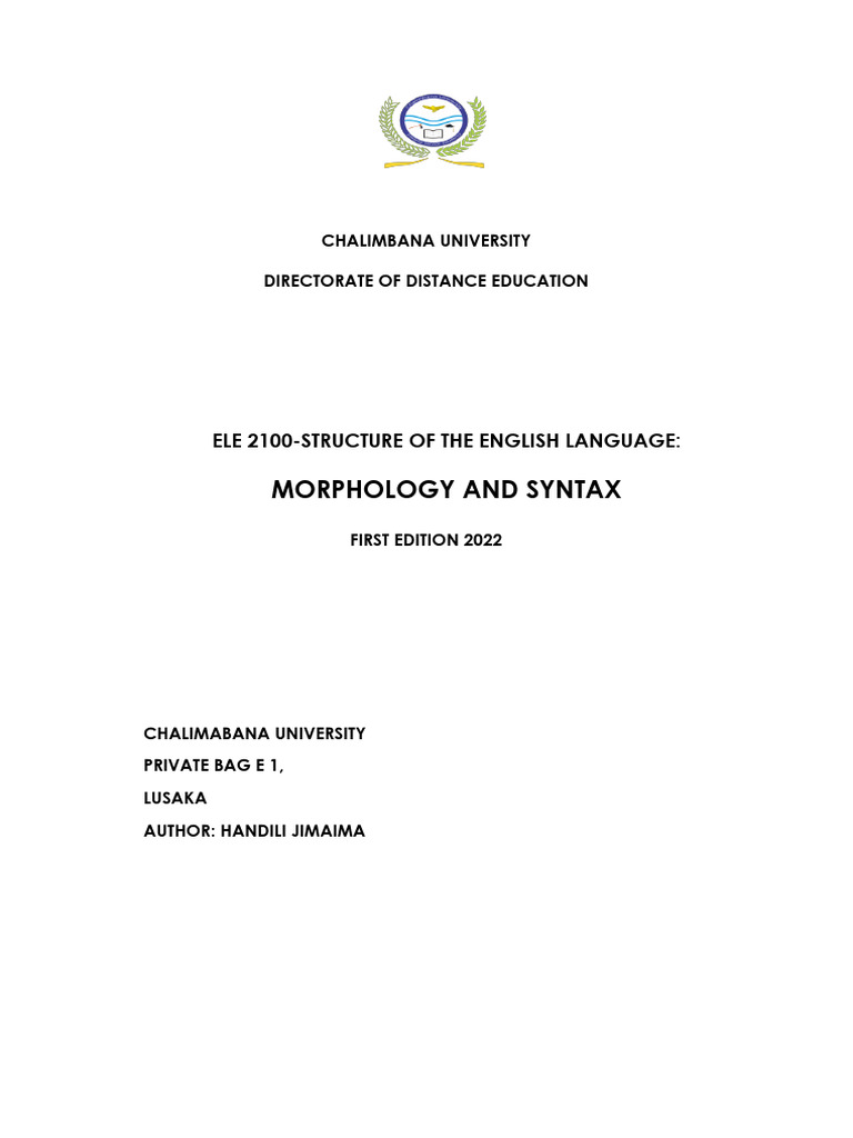 Morphology and Syntax Module-Original | PDF | Clause | Phrase