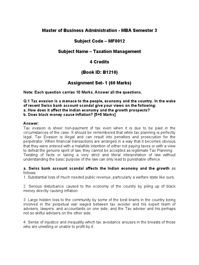 Master of Business Administration - MBA Semester 3 Subject Code ...