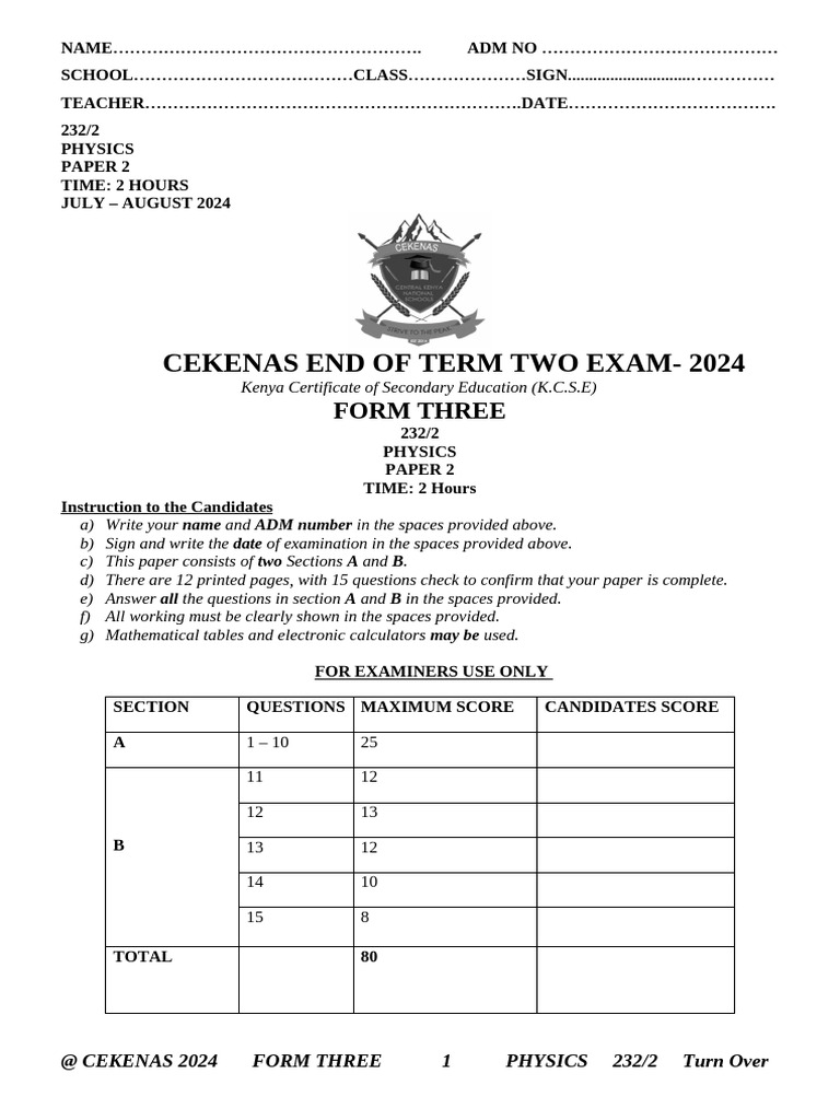 Physics PP2 Questions | PDF | Capacitor | Electrical Resistance And ...