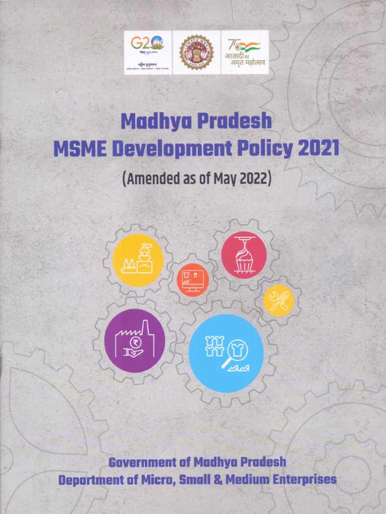 MP MSMED Policy 2021 Booklet English | PDF | Small And Medium Sized ...